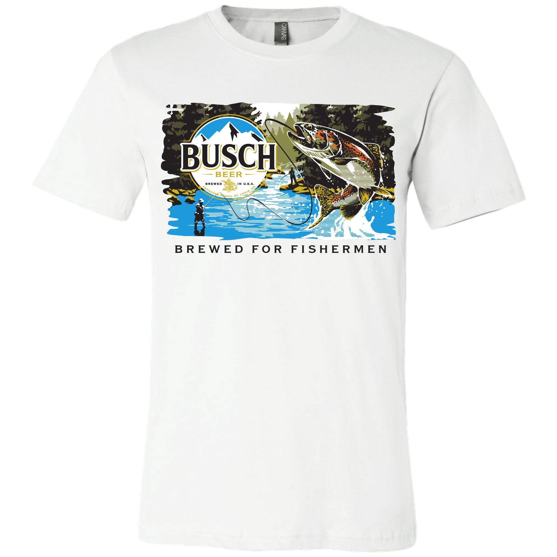 Busch Light - Trout Fishing Label T-shirt - Brew City Beer Gear