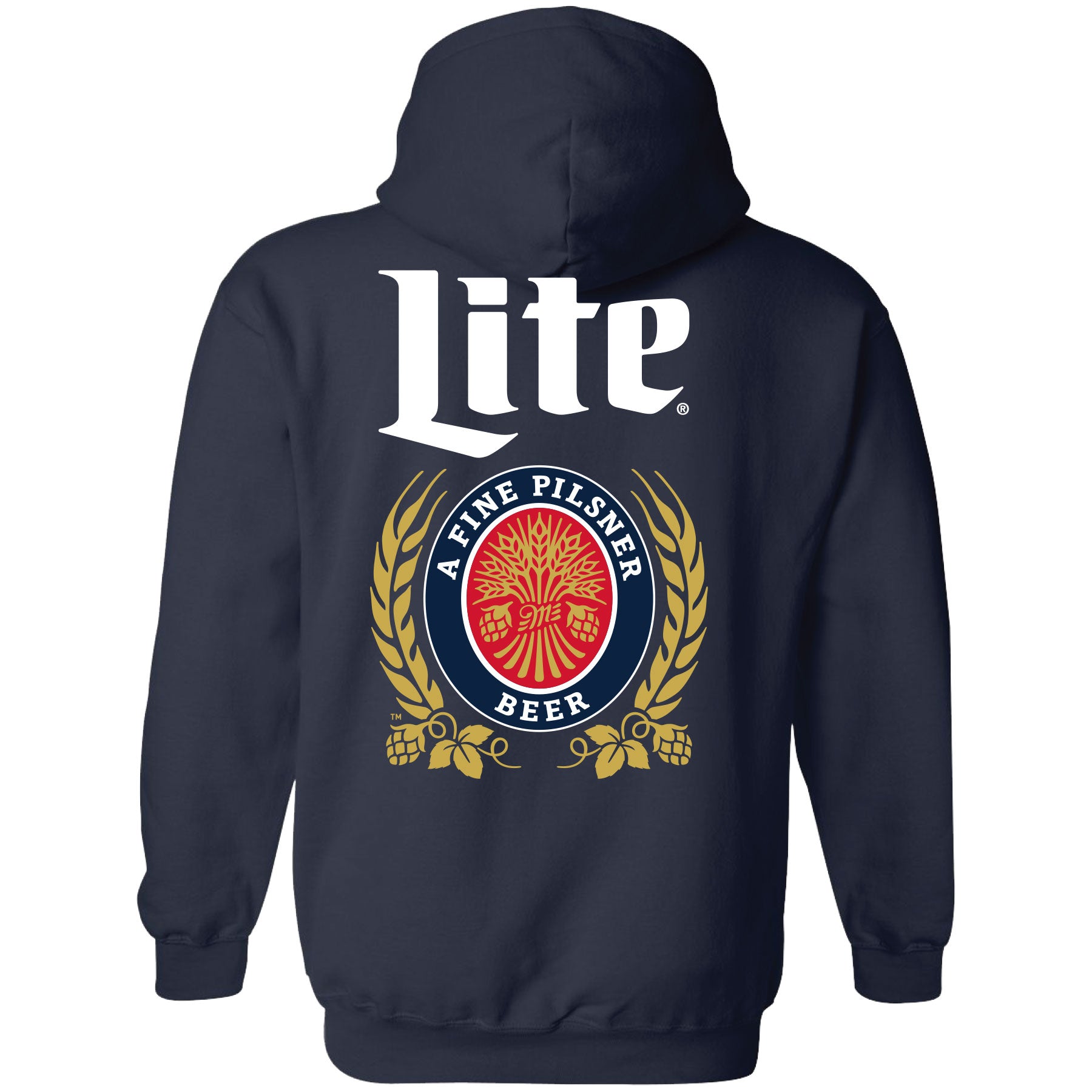 Miller Lite - Can Crest and Logo 2-sided Hoodie - Brew City Beer Gear