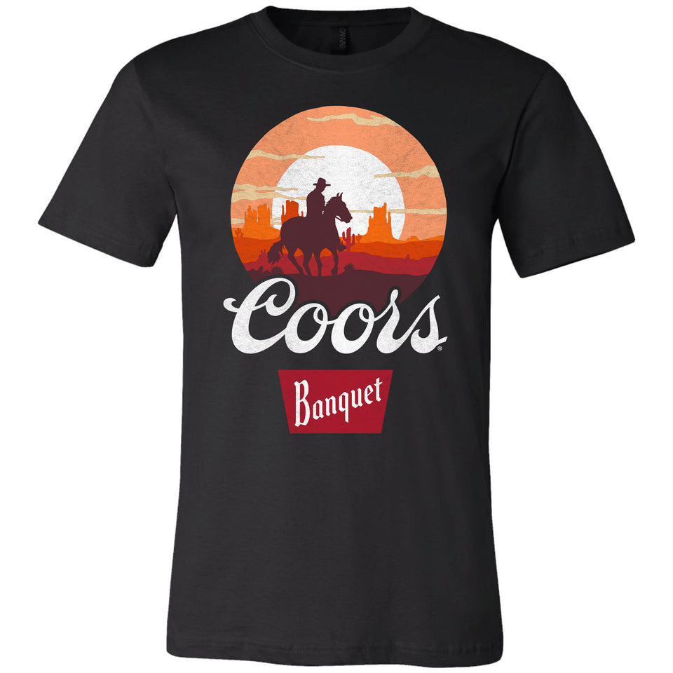 Coors Banquet Coors Rodeo Cowboy Sunset T-shirt - Brew City Beer Gear